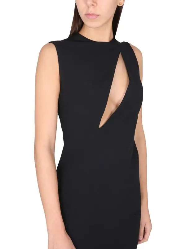 Versace Sleeveless Midi Dress With Cutouts