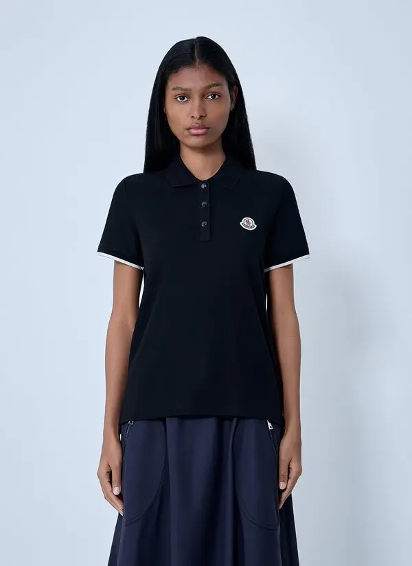 Moncler Logo Motif Polo Shirt - Black