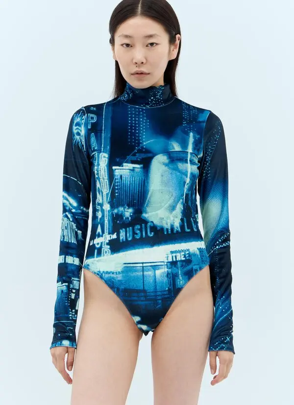JEAN PAUL GAULTIER Pigalle Velvet Bodysuit - Blue