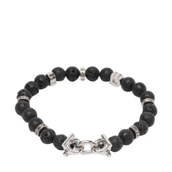 FERRAGAMO Lava Stone Beads Bracelet - Black