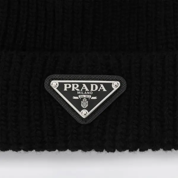 Prada Wool Hat With Triangle Logo