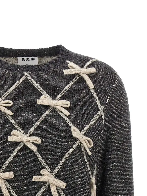 Moschino Bow Sweater - Gray