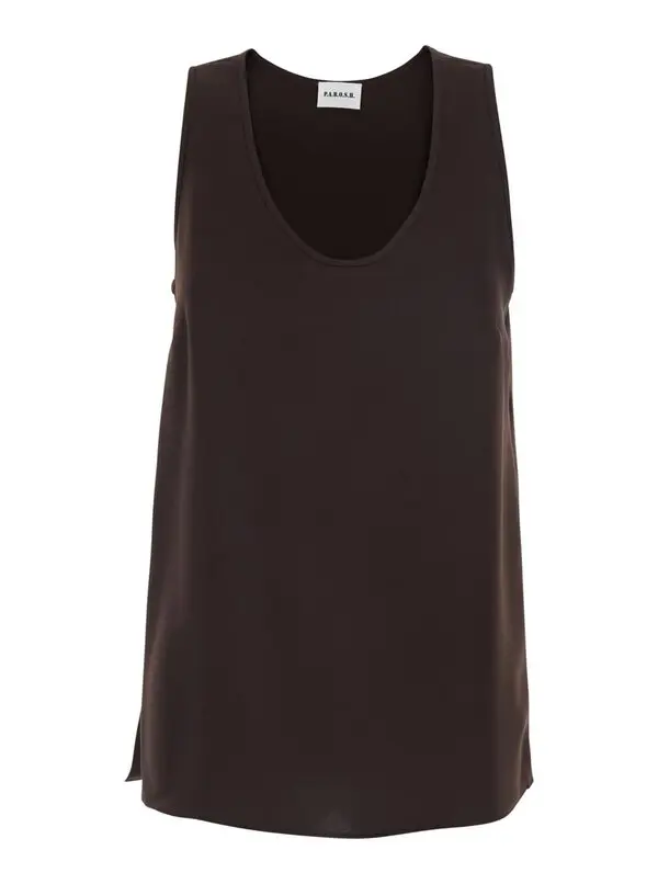 P.a.r.o.s.h Sleeveless Tech Fabric Top - Brown