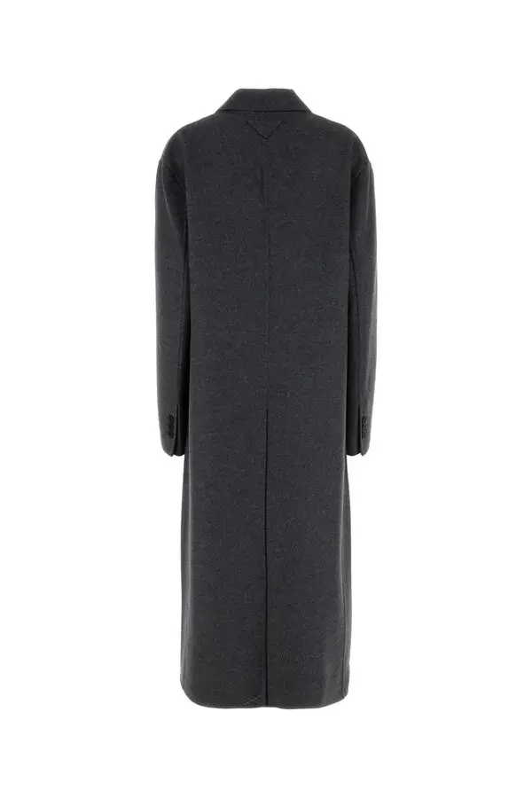 Prada Dark Grey Wool Blend Coat