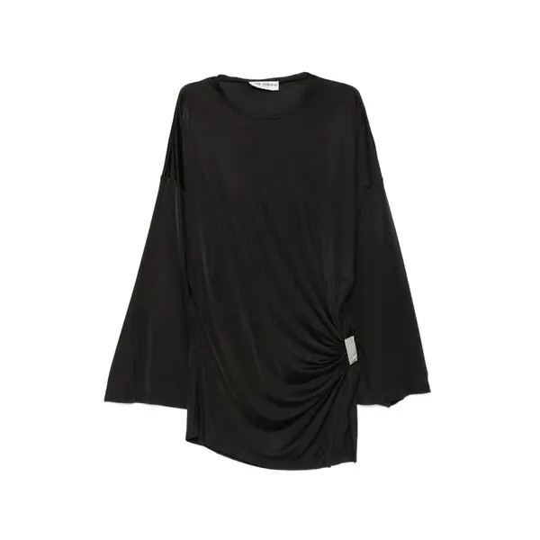 Attico Textured Viscose Asymmetric Cocktail Dress - Black
