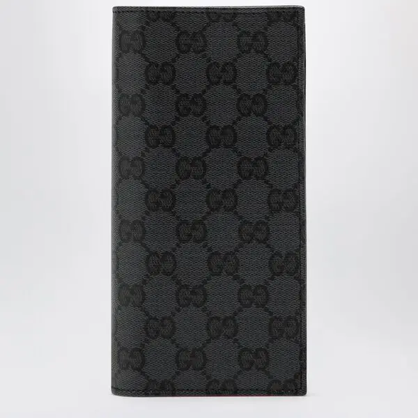 Gucci Essence Classic Long Wallet In Gg Fabric - Black