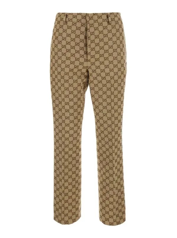 Gucci Monogram Tech Fabric Straight Leg Pants - Multicolor