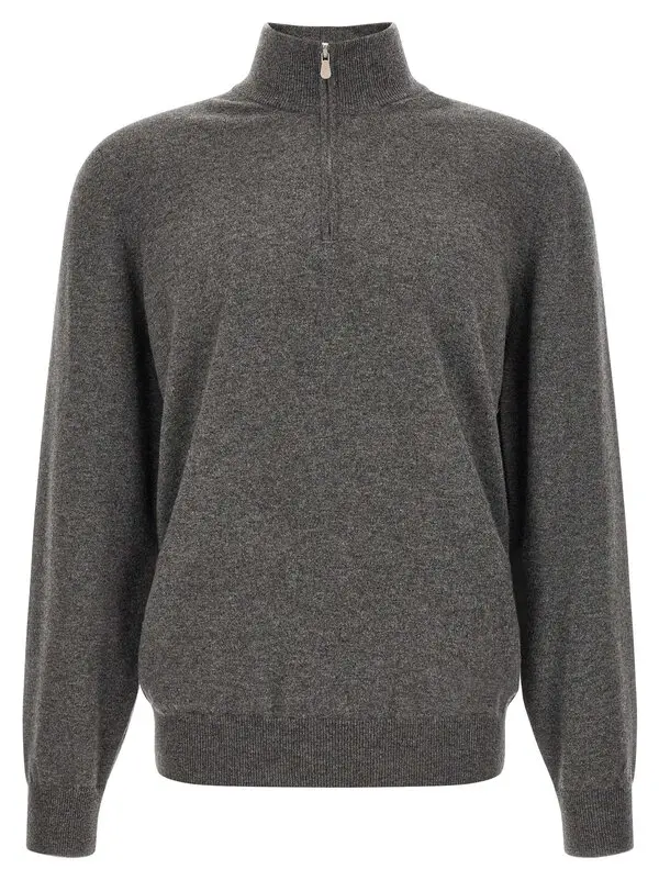 Brunello Cucinelli Cashmere Half-zip Sweater - Gray