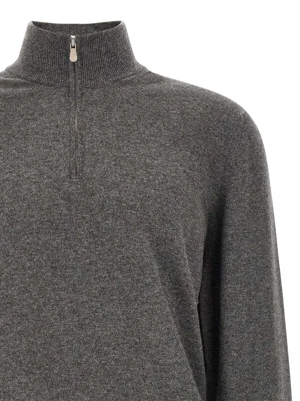 Brunello Cucinelli Cashmere Half-zip Sweater - Gray
