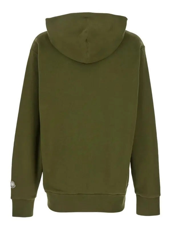 Moncler Monogram Embroidered Cotton Jersey Zip Up Sweatshirt - Multicolor