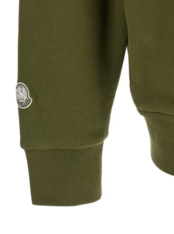 Moncler Monogram Embroidered Cotton Jersey Zip Up Sweatshirt - Multicolor