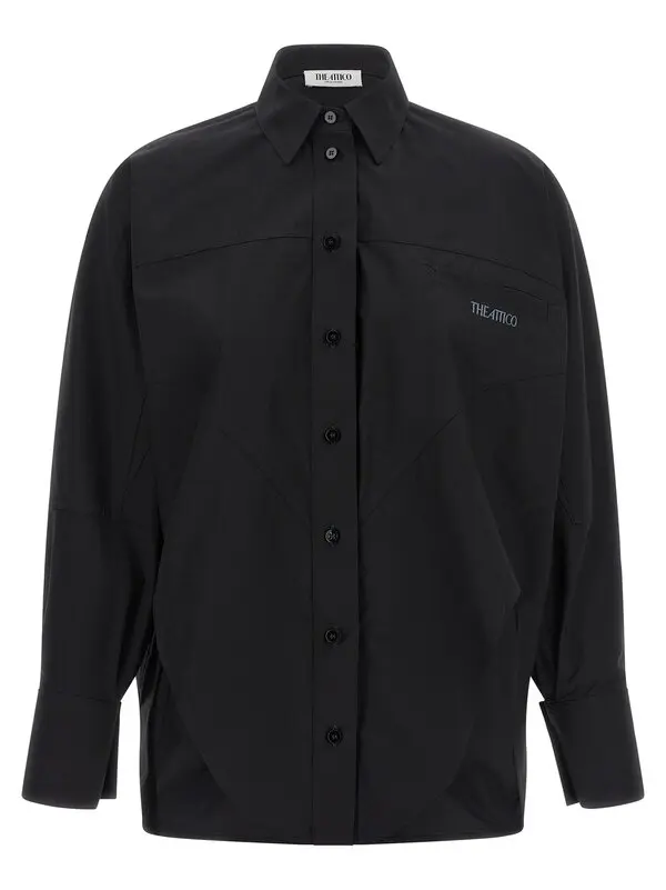 Attico Shaped Hem Shirt - Black