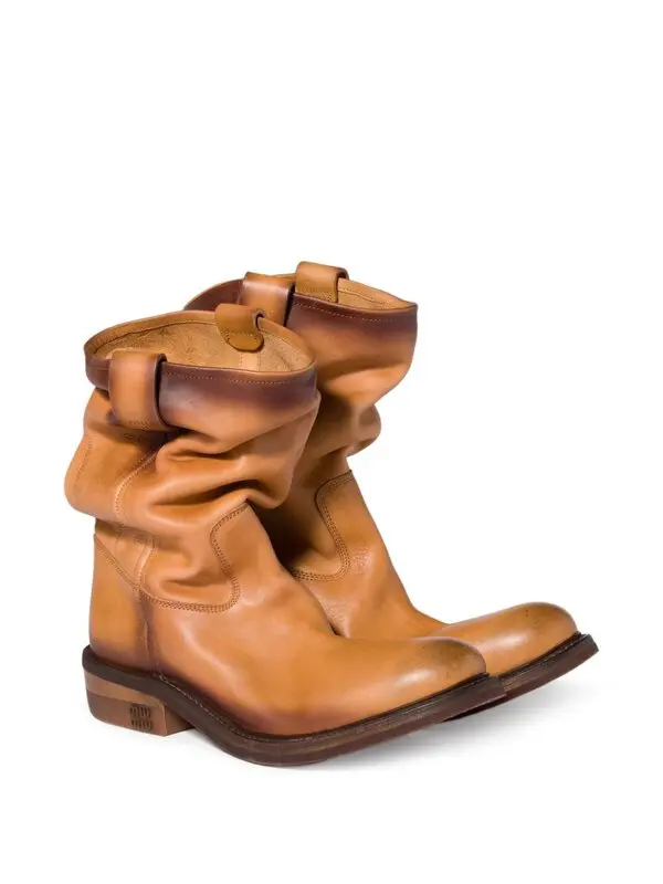 Miu Miu Foule Leather Boots - Multicolor