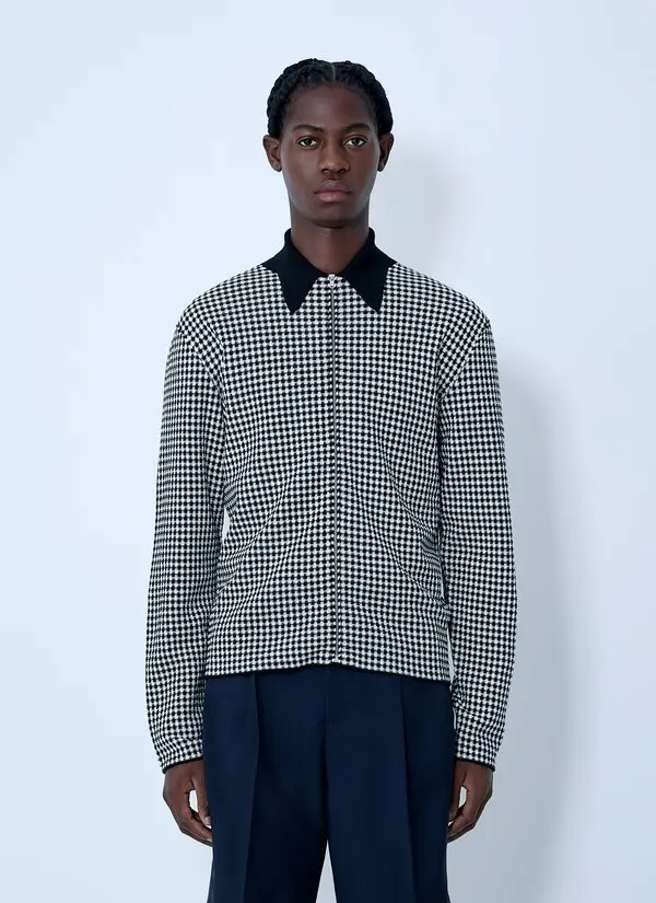 JIL SANDER Houndstooth Zip-up Shirt