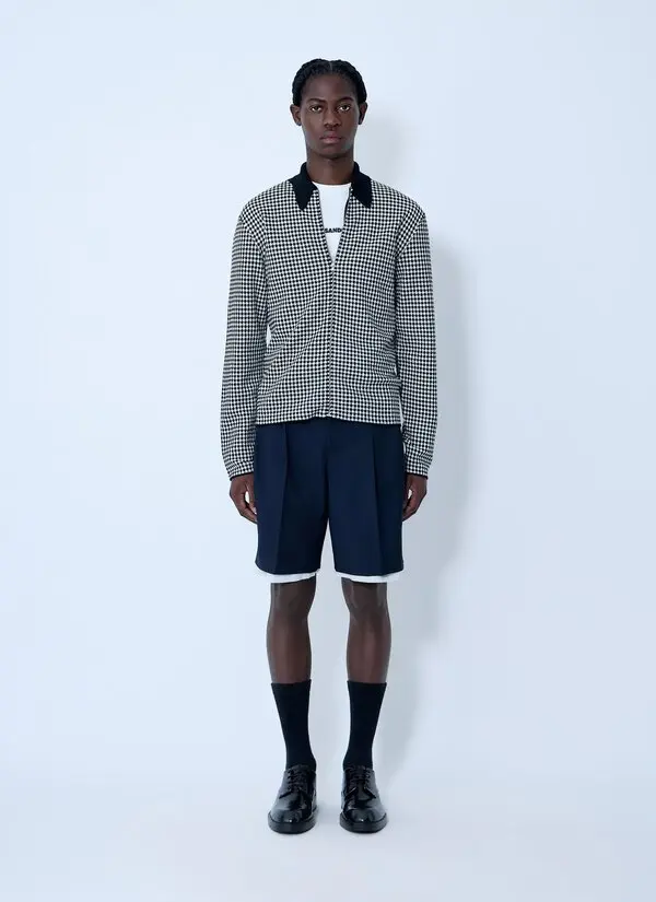 JIL SANDER Houndstooth Zip-up Shirt