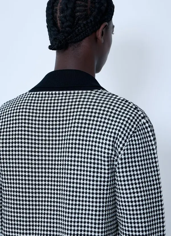 JIL SANDER Houndstooth Zip-up Shirt