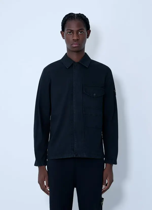 Stone Island Logo Patch Shirt - Black