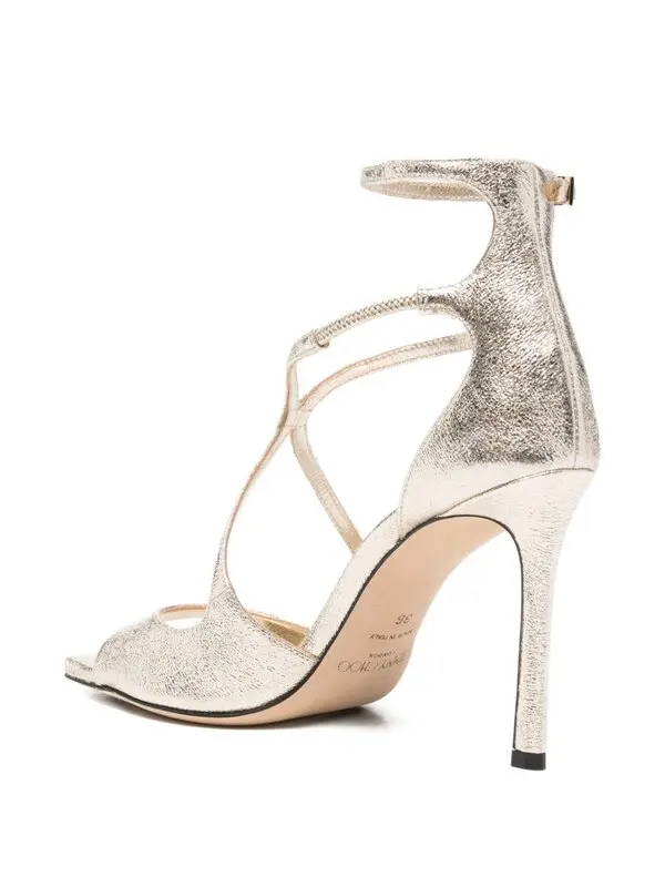 JIMMY CHOO Leather Heel Sandals - Multicolor