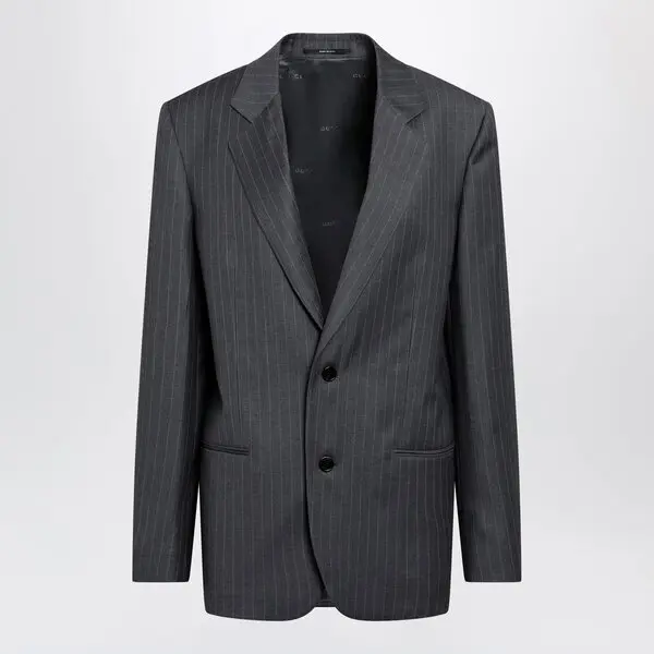 Gucci Grey/light Blue Pinstripe Wool Jacket - Gray
