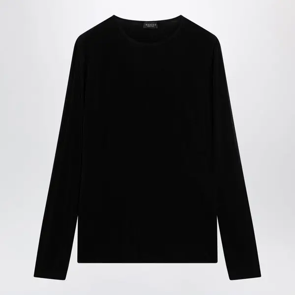 Gucci Crew-neck Knit In Viscose Blend - Black