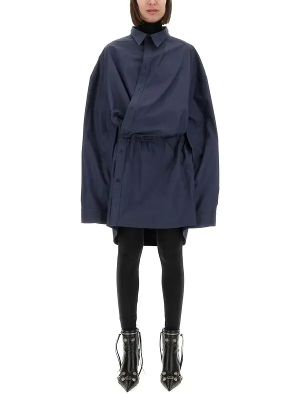 Balenciaga Mini Shirt Style Dress - Blue