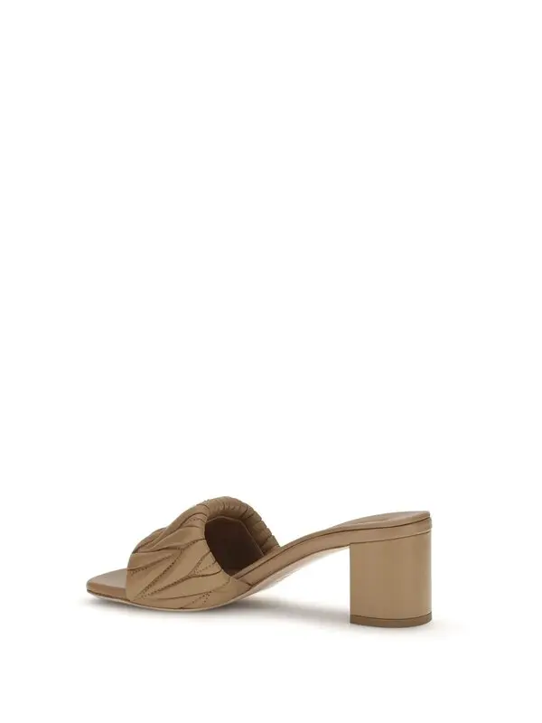 Miu Miu Logoed Lambskin Sandals