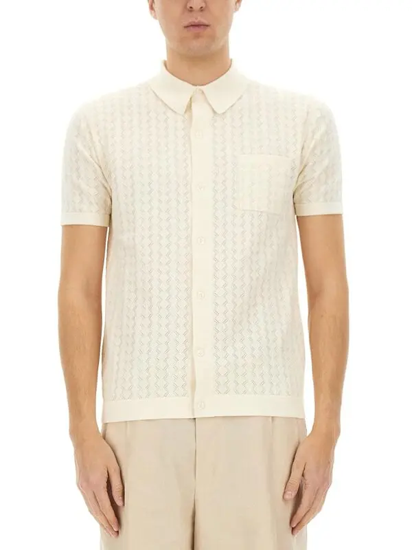 Dolce & Gabbana Perforated Cotton Knit Shirt