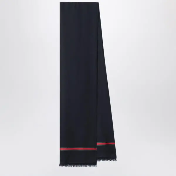Gucci Midnight Wool And Silk Stole - Blue