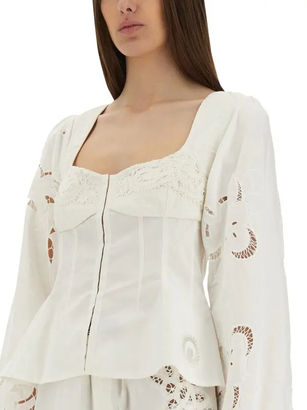 MARINE SERRE Upcycled Linen Top