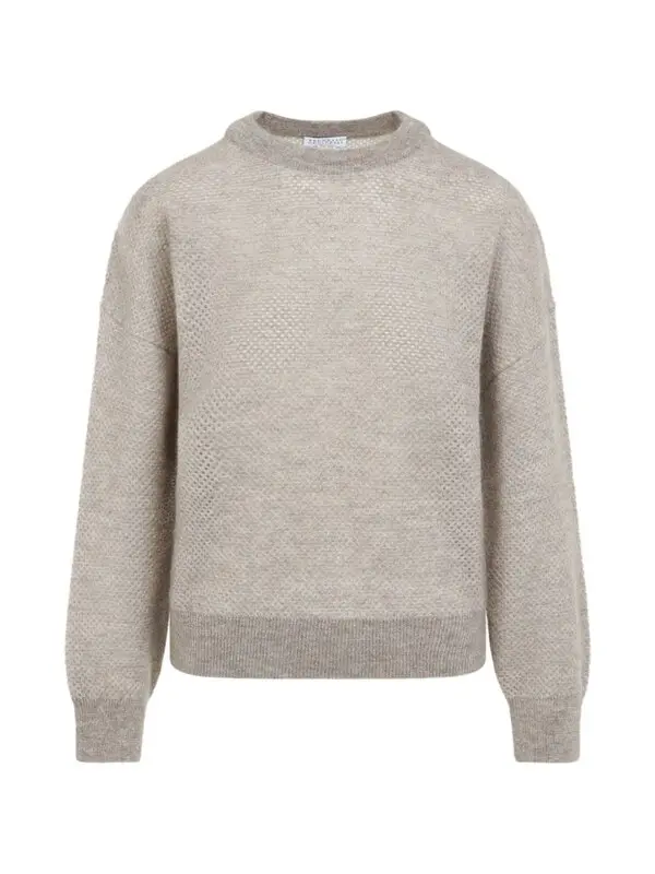 Brunello Cucinelli Wool Blend Crenweck Sweater - Multicolor