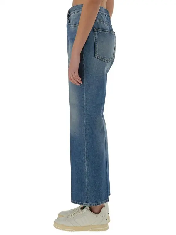 Gucci Denim Pants With Logo Label
