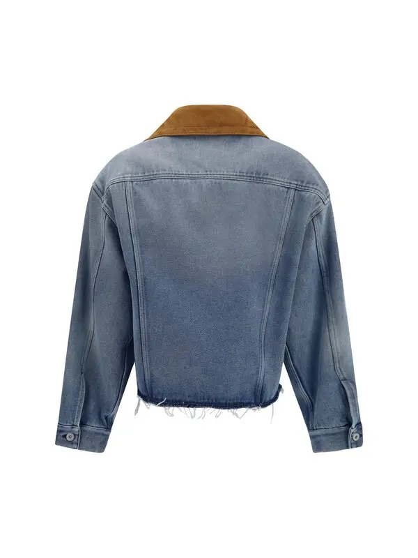Miu Miu Washed Denim And Suede Jacket