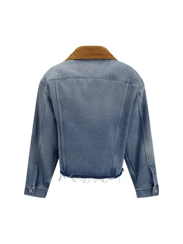 Miu Miu Washed Denim And Suede Jacket