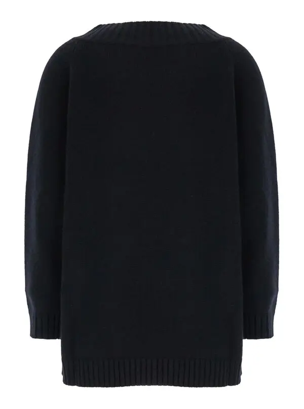 Max Mara Radames' Black Sweater With Boat Neckline In Wool And Cashmere - Multicolor