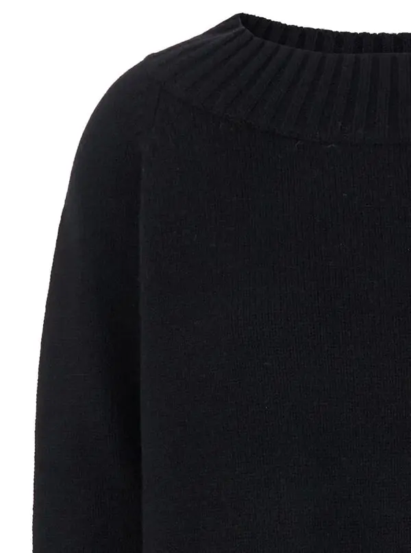 Max Mara Radames' Black Sweater With Boat Neckline In Wool And Cashmere - Multicolor