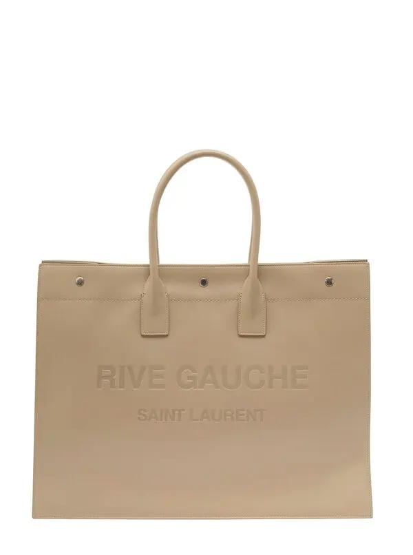 Saint Laurent Leather Rive Gauche Large Tote Bag - Multicolor