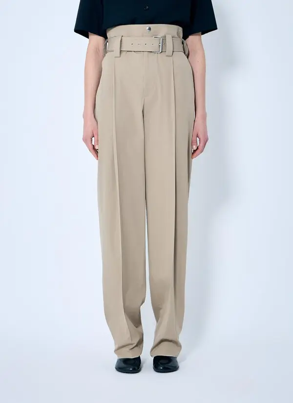 Bottega Veneta Compact Cotton Pants - Cream