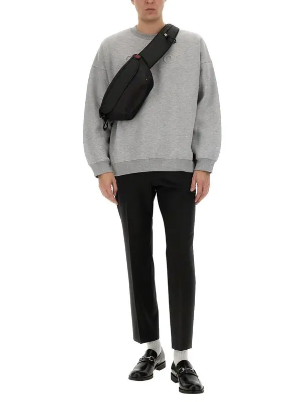Gucci Jersey Sweatshirt With Embossed Logo - Gray
