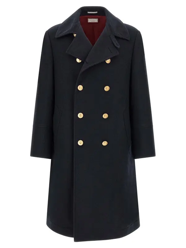 Brunello Cucinelli Double-breasted Coat - Blue