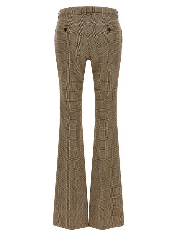 Saint Laurent Prince Of Wales Houndstooth Trousers - Brown