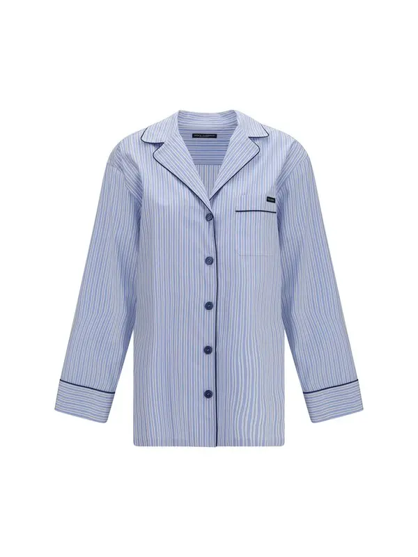 Dolce & Gabbana Embroidered Cotton-blend Shirt - Blue