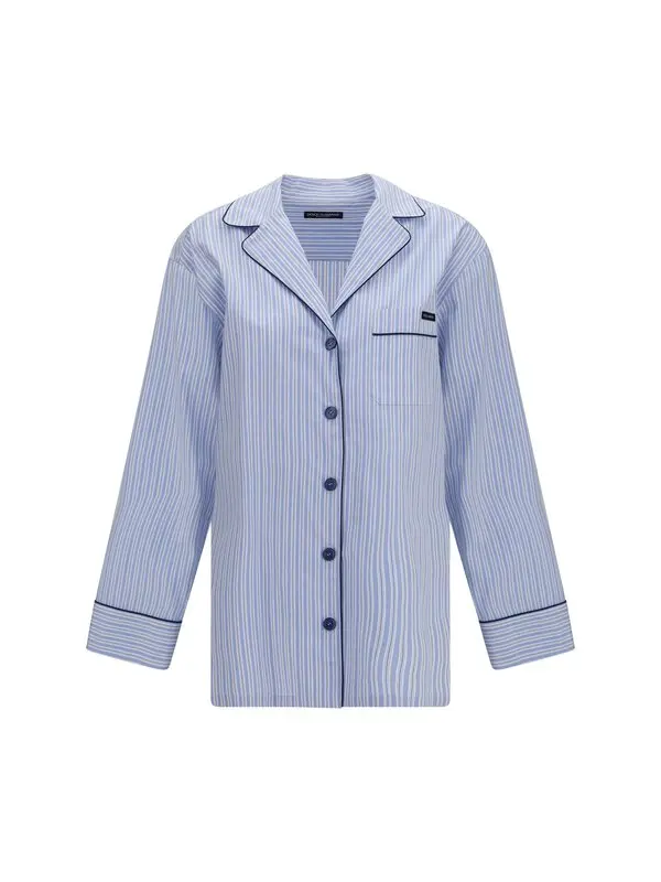 Dolce & Gabbana Embroidered Cotton-blend Shirt - Blue