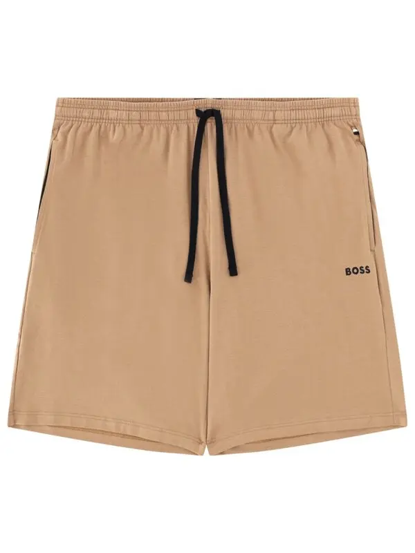 BOSS Shorts With Logo - Cream