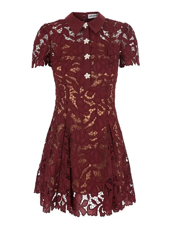 SELF-PORTRAIT Mini Dress With Lace Details - Multicolor