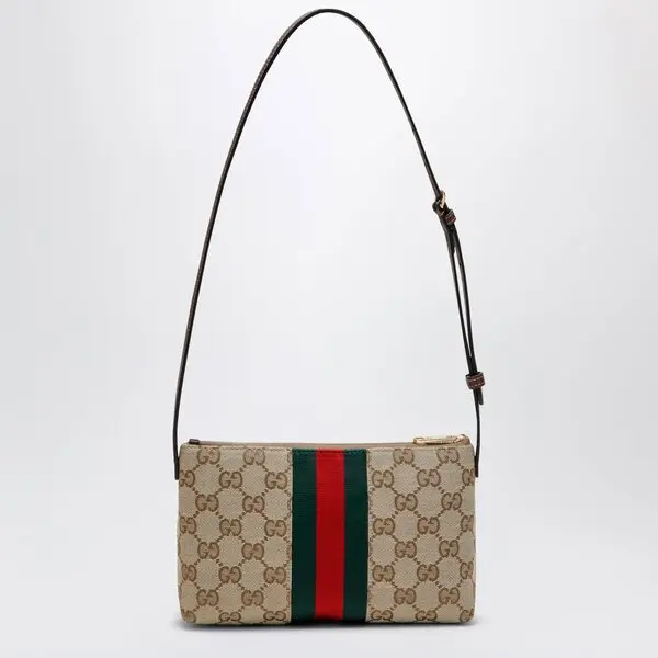 Gucci Gg Fabric Shoulder Bag In Sand Color - Cream