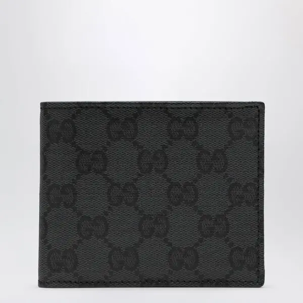 Gucci Essence Classic Bifold Wallet In Gg Canvas - Black