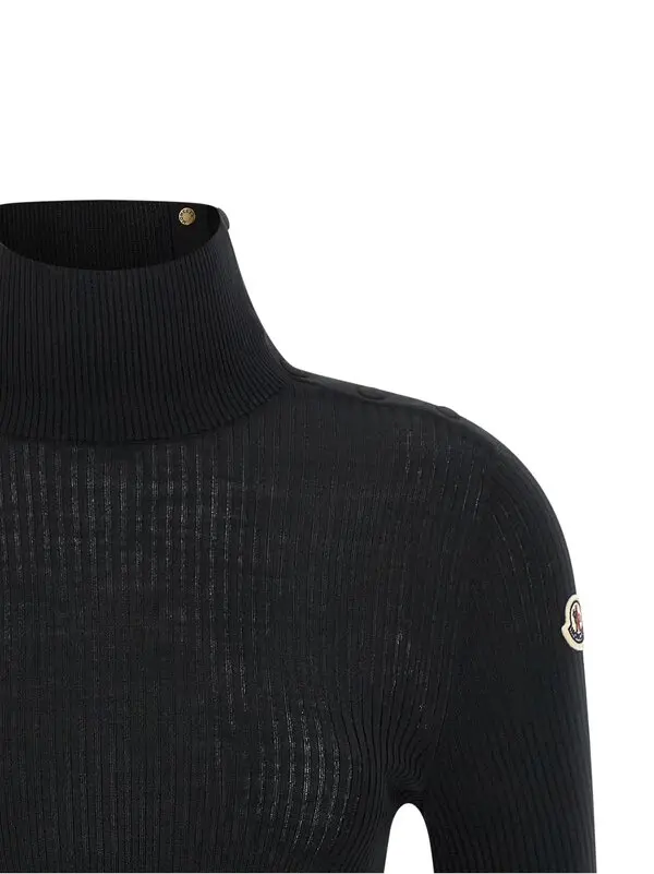 Moncler Logo Turtleneck Sweater - Black
