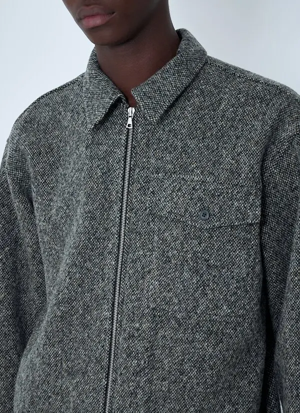 Dries Van Noten Herringbone Zip Jacket