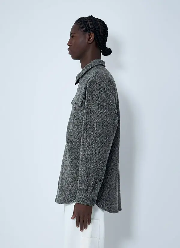 Dries Van Noten Herringbone Zip Jacket - Gray
