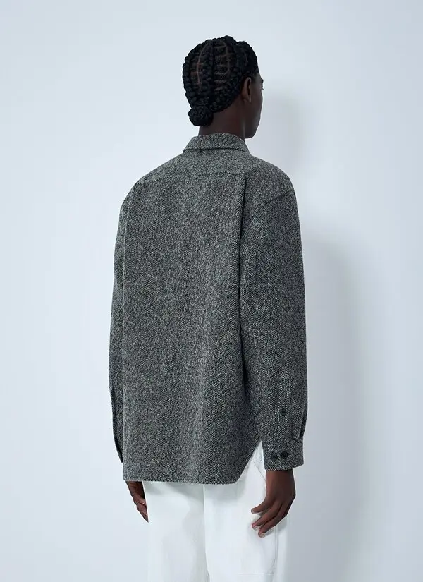 Dries Van Noten Herringbone Zip Jacket - Gray
